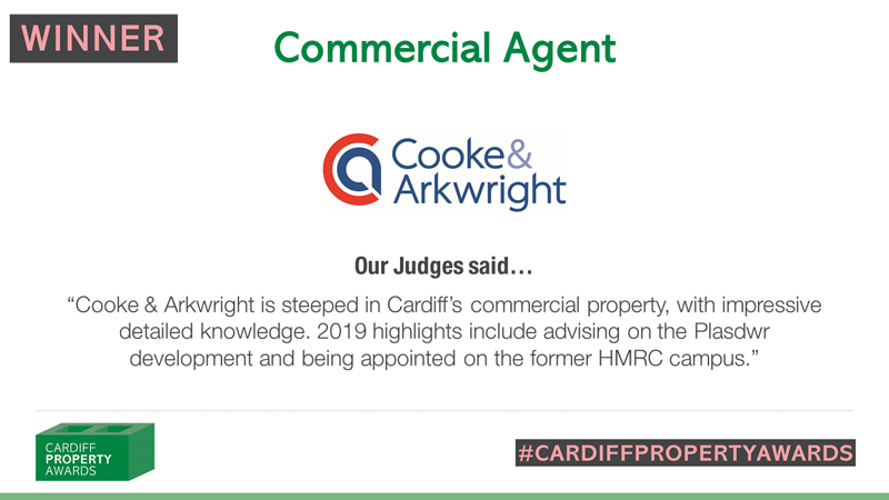 Cooke & Arkwright named Commercial Agent of the Year 2019 | Cooke & Arkwright